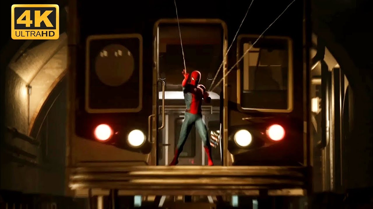 Spiderman Stop Train to Save MJ (4K HDR) Marvel Cinematic (PS5) - YouTube
