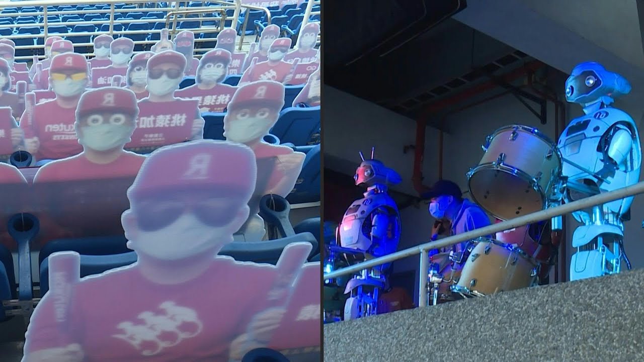 Robot drummers and mannequins in stands for Taiwan's baseball season ...