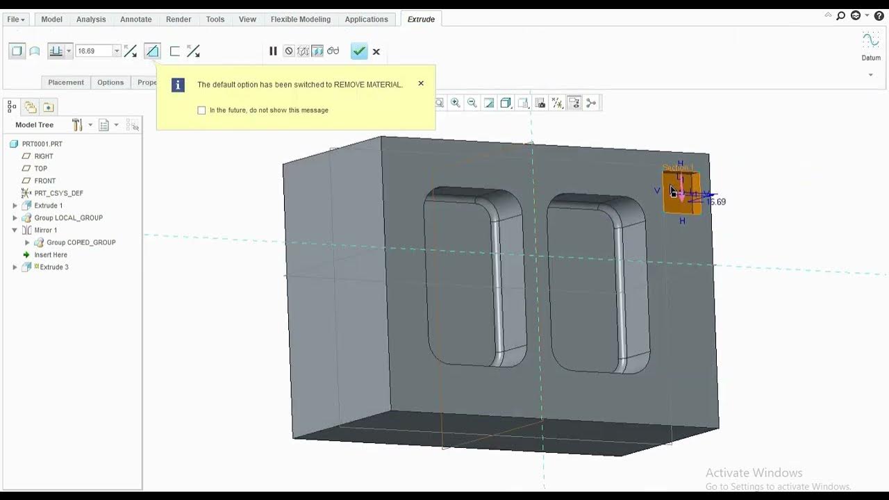 Mirror Command - Creo Parametric - YouTube
