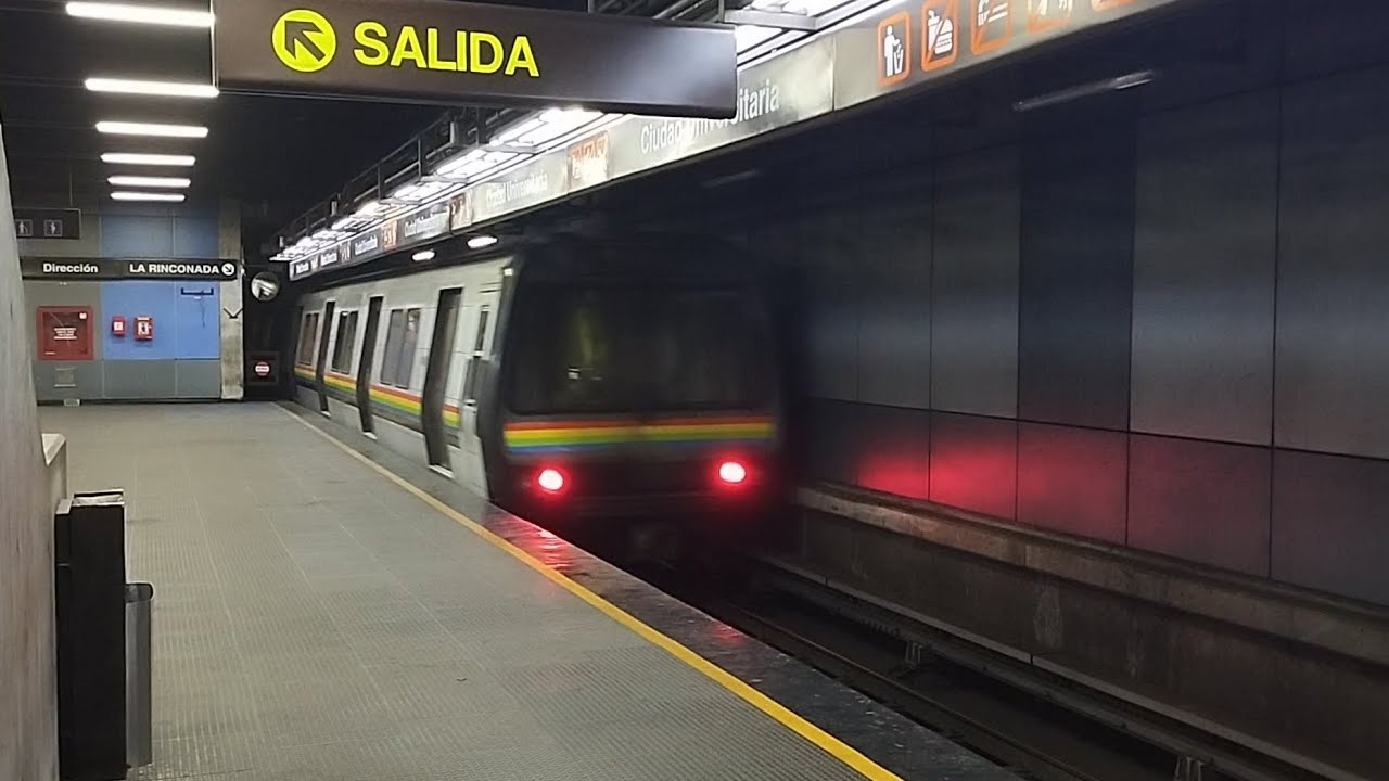 Metro De Caracas Linea 3 Alstom S5 Saliendo de Ciudad Universitaria Con ...