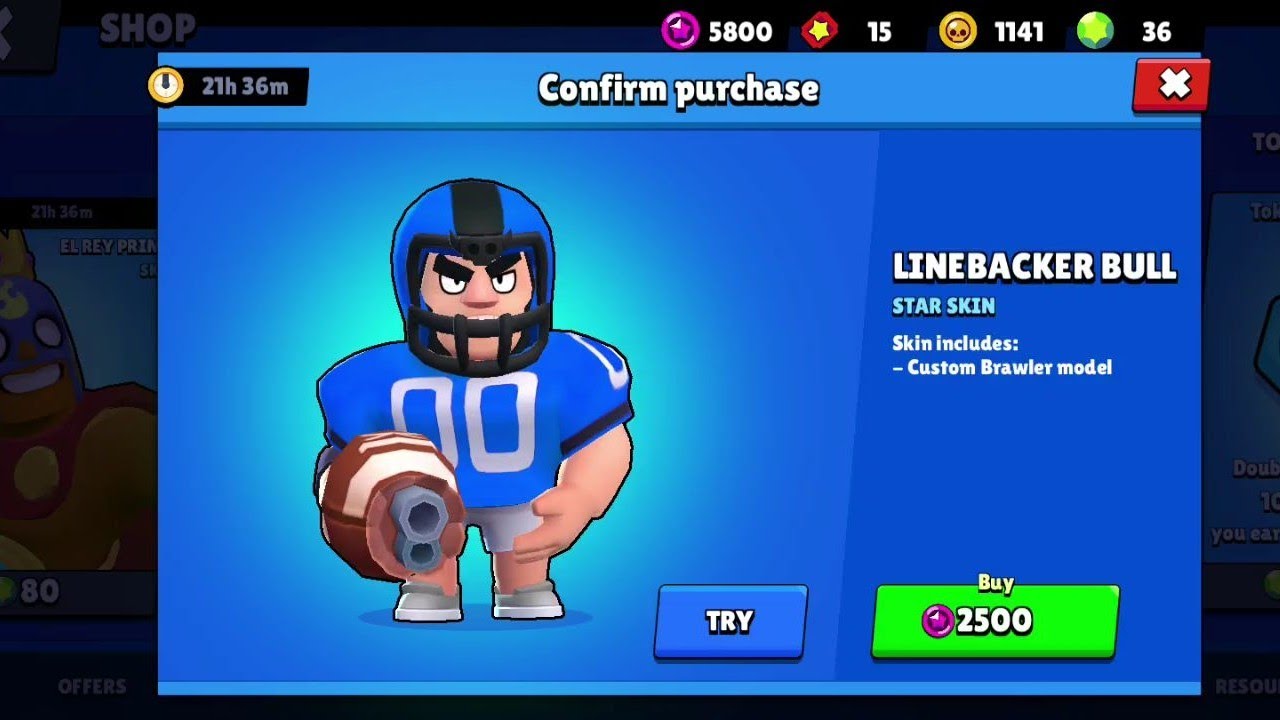 Brawl Stars-playing with LINEBACKER BULL..... - YouTube