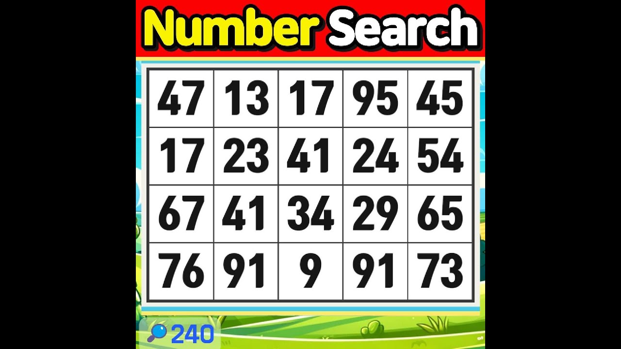Number Search.Find 1 and feel worried, find 8 and feel at ease.【Match ...