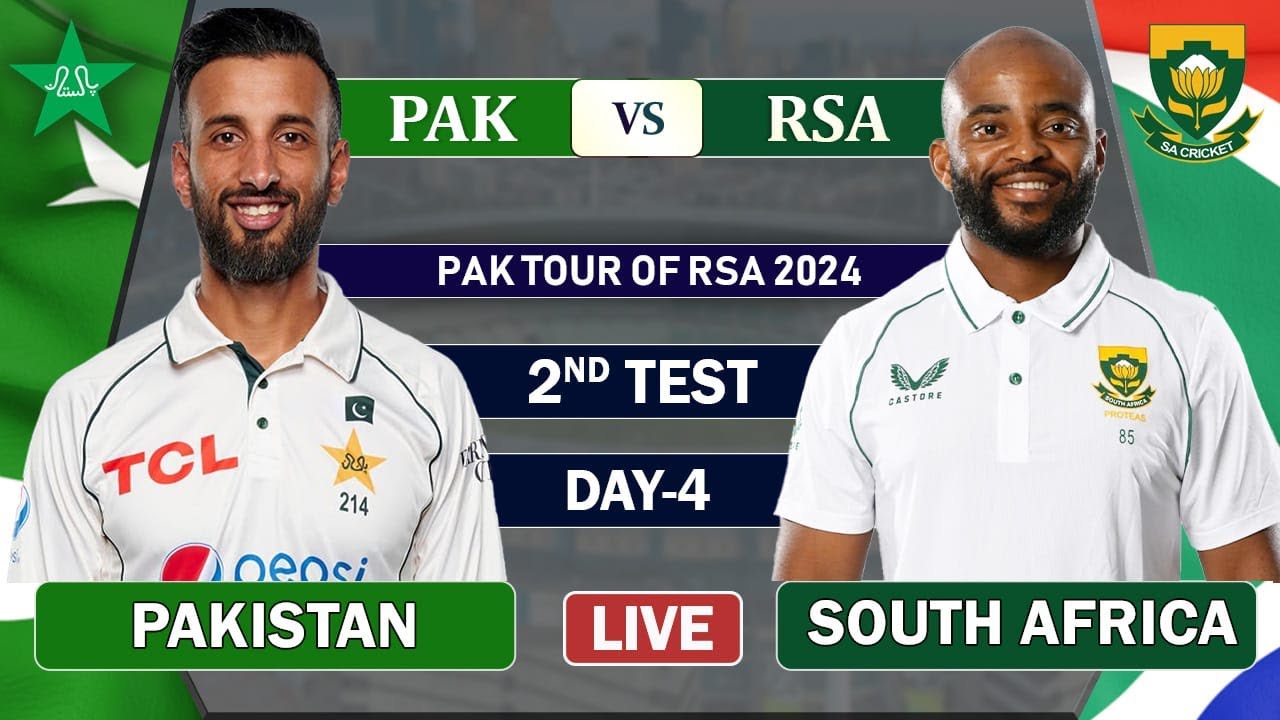 PAKISTAN vs SOUTH AFRCA 2nd TEST MATCH DAY 4 LIVE SCORES | SA vs PAK ...
