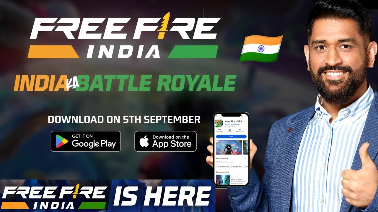 😍FREE FIRE INDIA LAUNCH🔥 MS DHONI - BRAND AMBASSADOR | OFFICIAL ...
