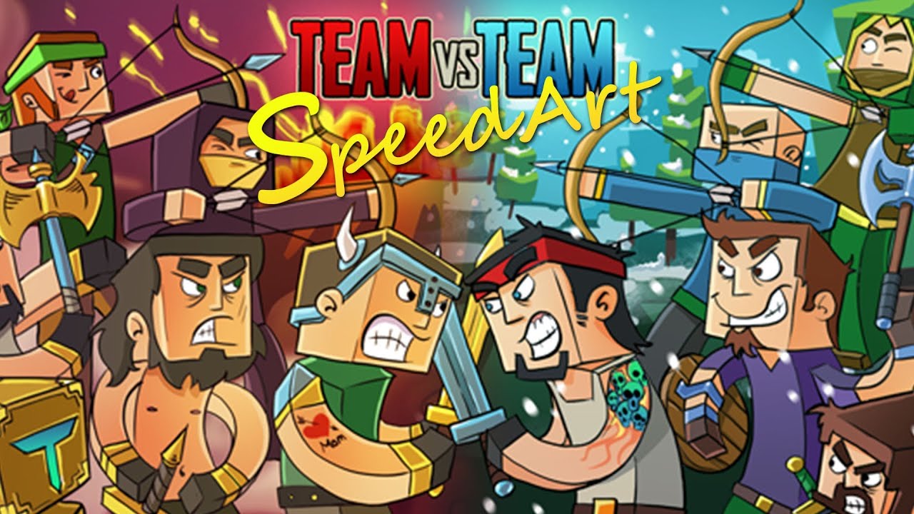 Minecraft ARTwork - Team vs Team (The Walls) - YouTube