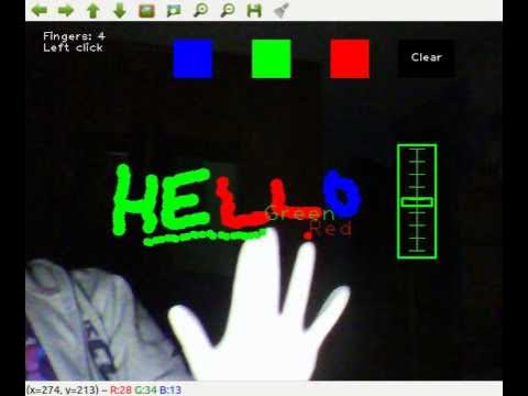 OpenCV Hand Tracking Drawing Application - YouTube