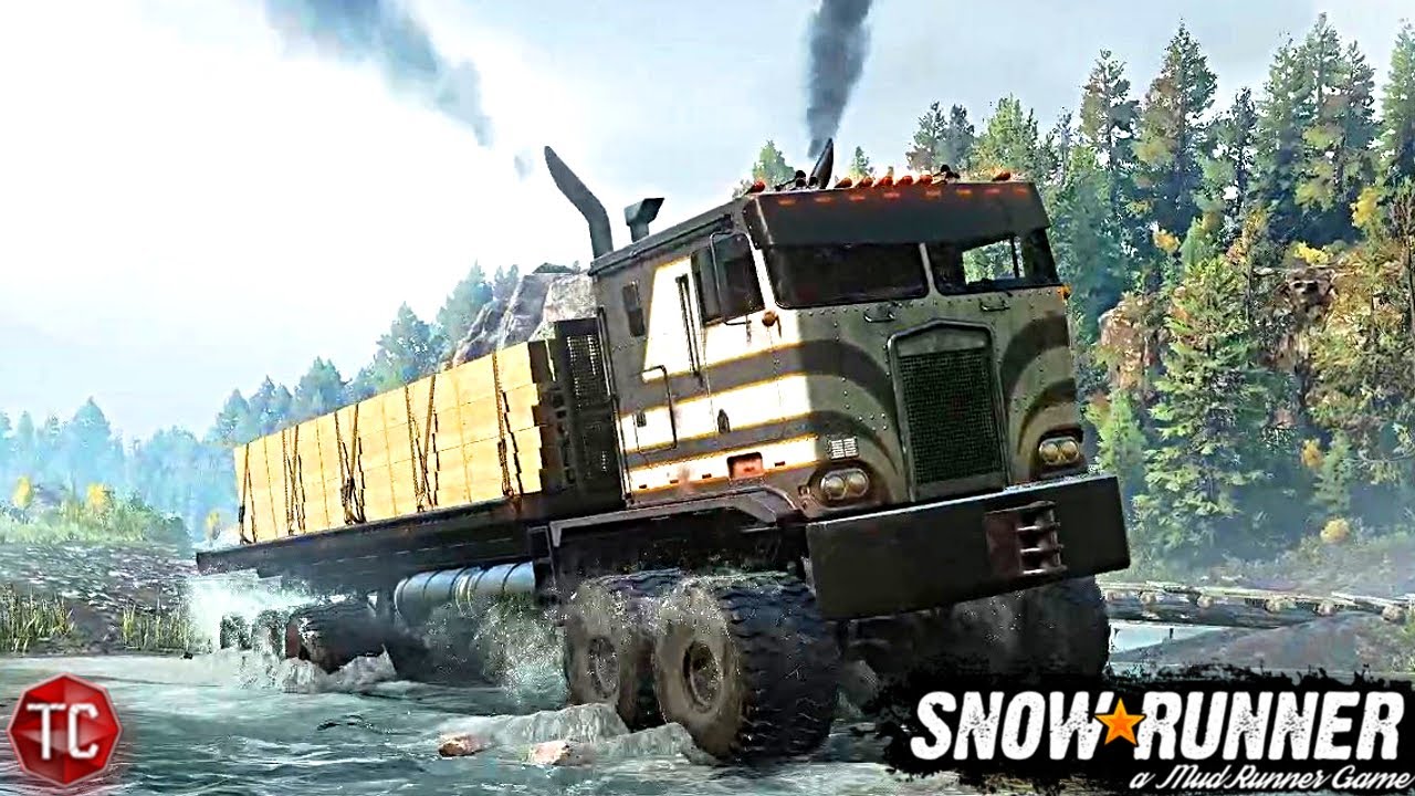 SnowRunner: HUGE Kenworth Cabover TWINSTEER! (Console Friendly) - YouTube