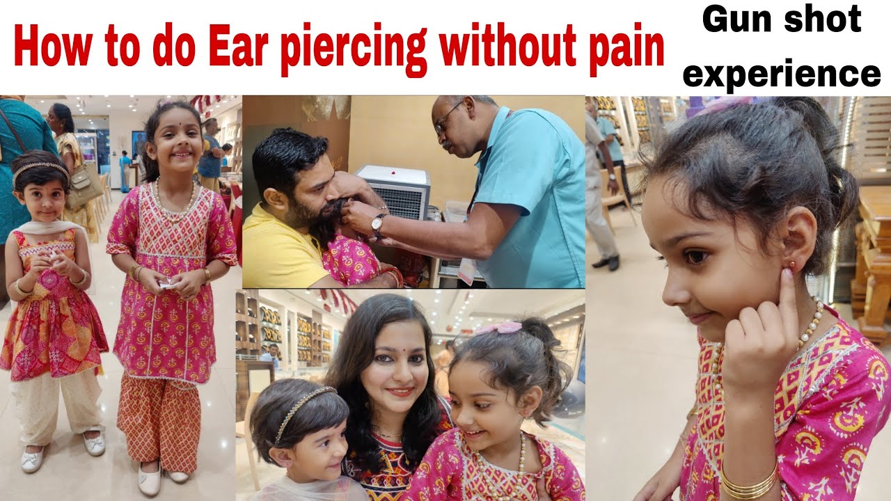 How to do ear piercing without pain | Gun Shot Ear piercing in GRT ...