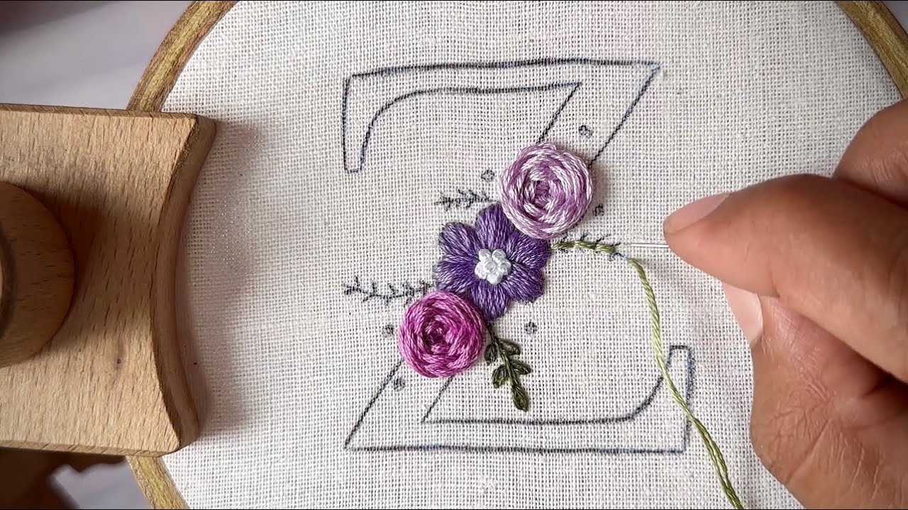 Letter embroidery tutorial || Hoop to embroider letter || Embroidery ...