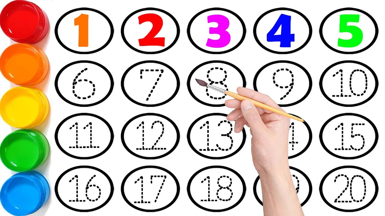 123 for Kids | 1234567890 | Write Numbers 1 to 20 | Ks Art - YouTube