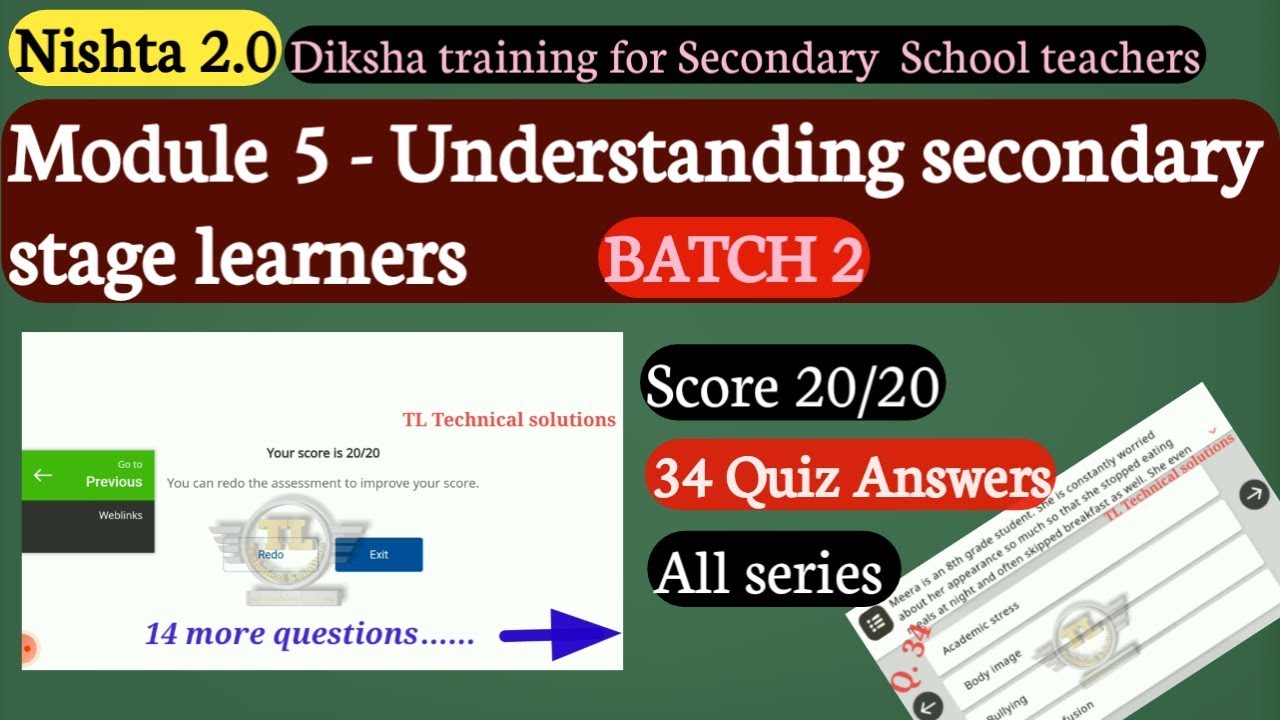 Nishtha Module 5 answers - BATCH 2 || Understanding secondary stage learners (Nishtha 2.0) - YouTube