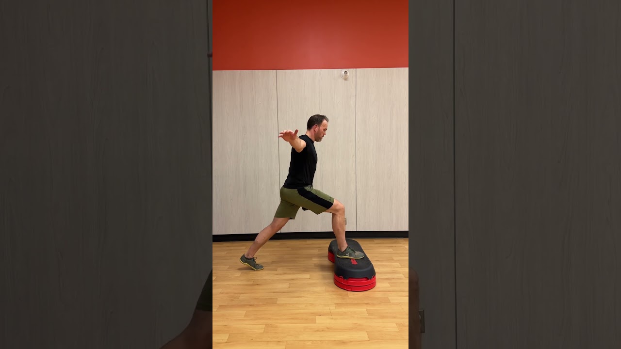 Contralateral Weighted Front Foot Elevated Lunge (Riser) - YouTube