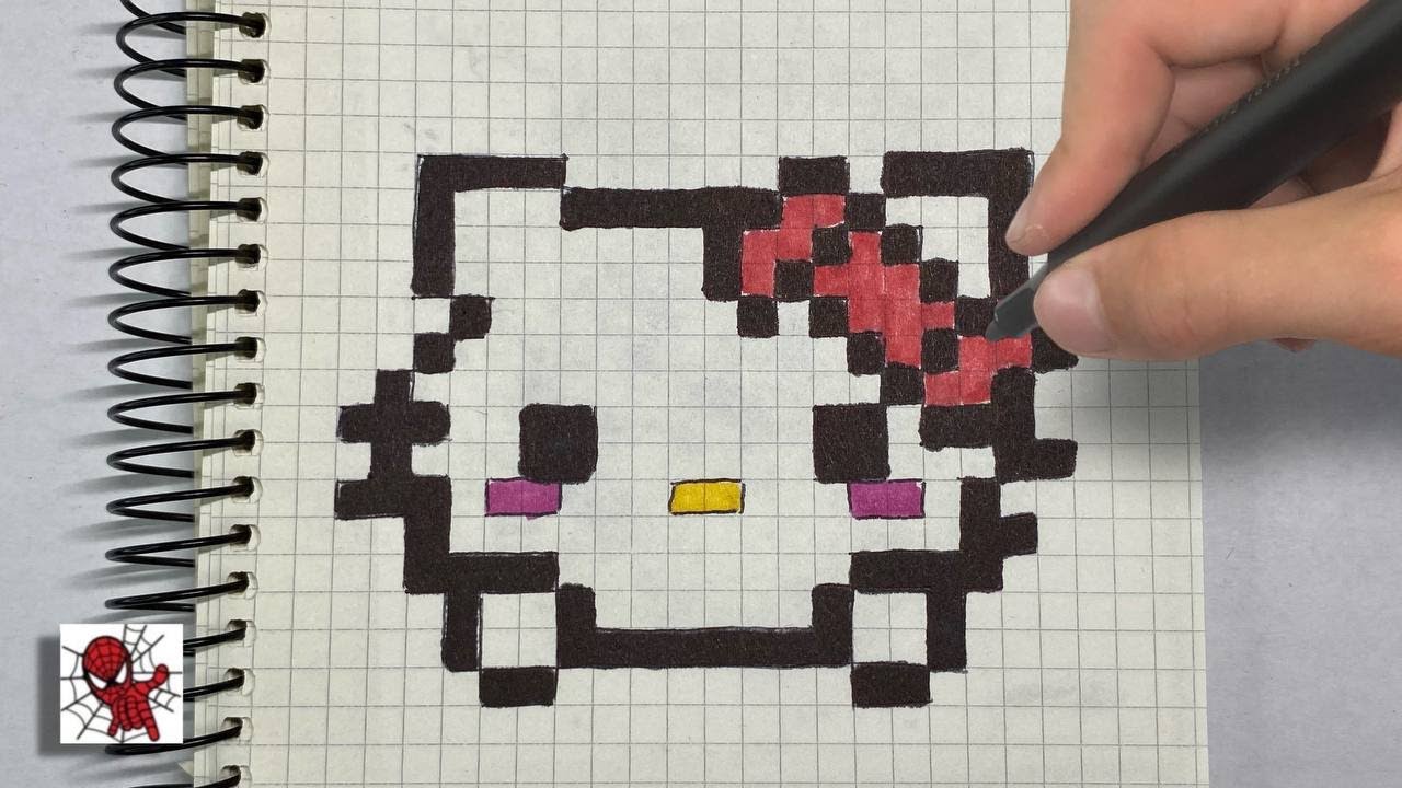 Drawn Pixel Art - How to Draw Hello Kitty | Как рисовать Хеллоу Кити ...