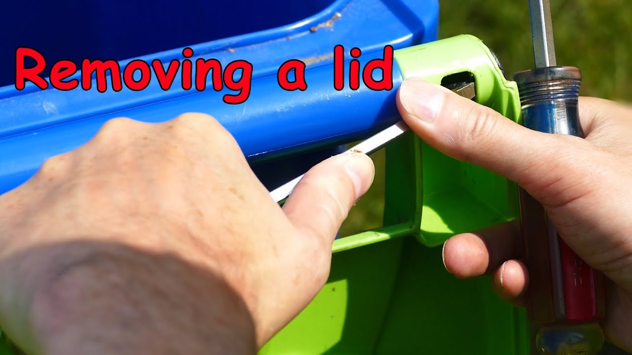 Removing a lid from a garbage or recycling bin - YouTube