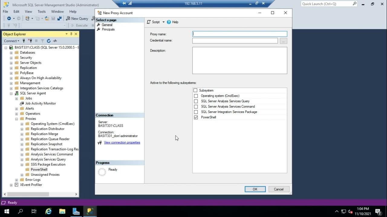Creating SQL Server proxies and credentials - YouTube