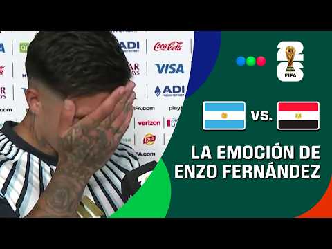 Enzo Fernández se quebró al hablar de Lionel Messi tras la victoria de Argentina contra Egipto