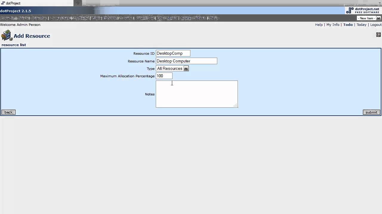 dotProject Tutorial - Resource Module 2 - YouTube