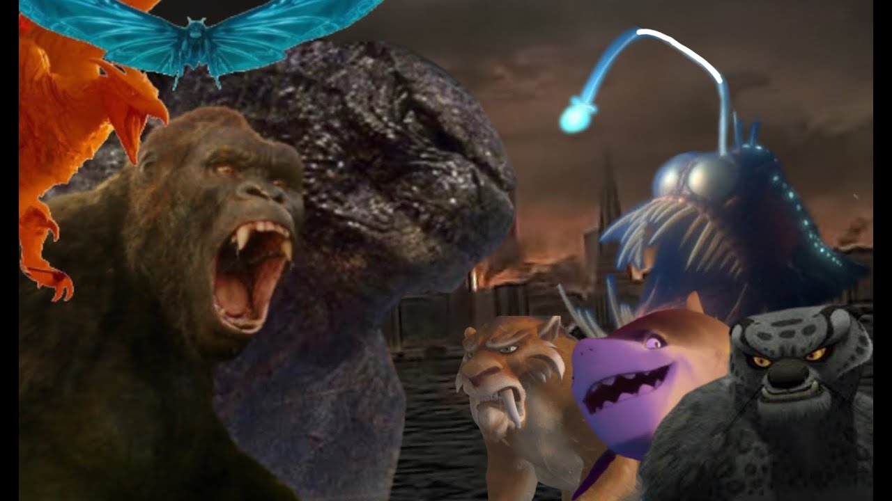 Godzilla, Kong, Rodan and Mothra vs Soto, Anglerfish, Grimes and Tai ...