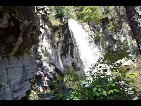 walking under a waterfall off Hubbart Dam road in Marion Montana - YouTube
