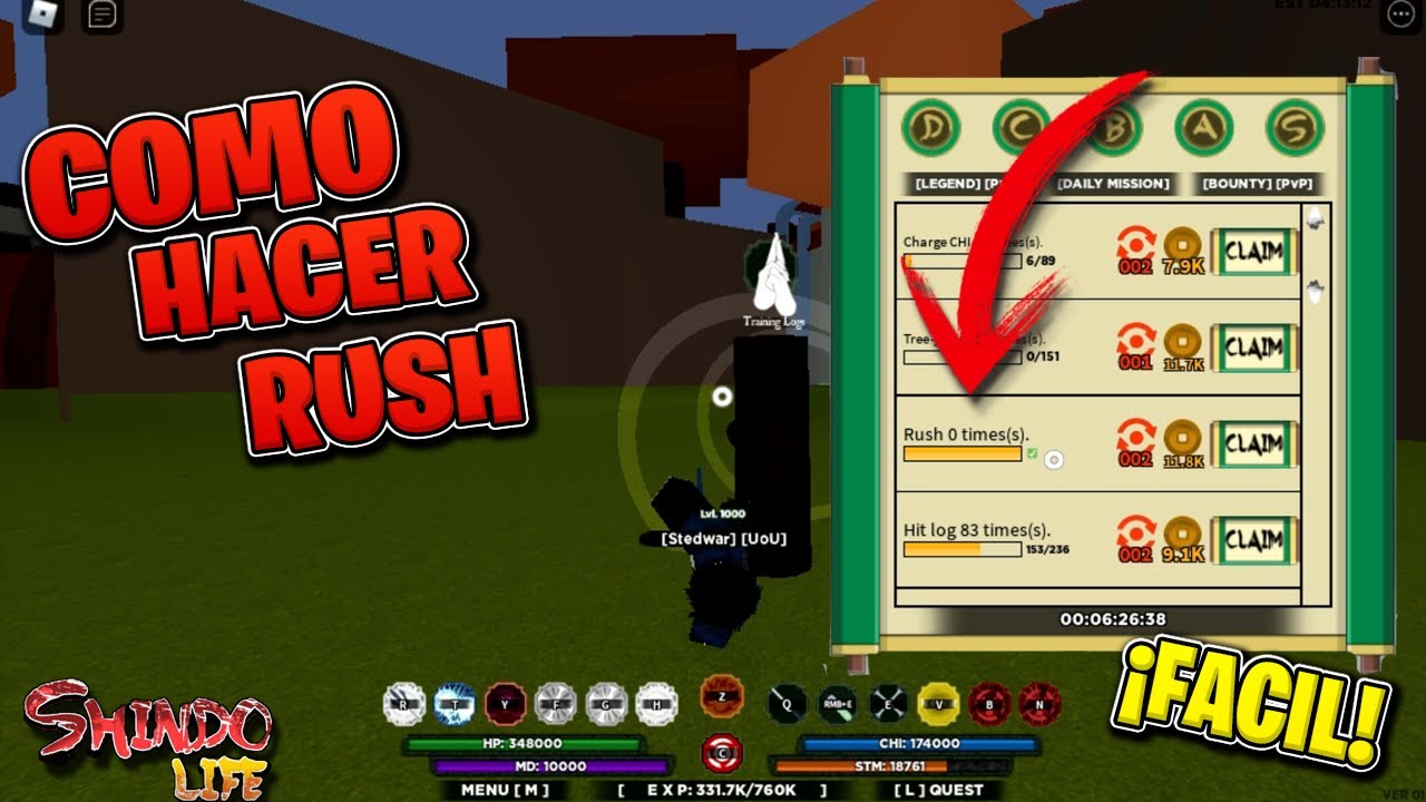 COMO hacer RUSH en SHINDO LIFE | Tutorial | Stedward98 - YouTube