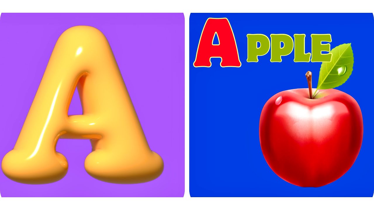 Abcd | TWO Words - A For Apple - ABC Alphabet | abcd letters for kids ...