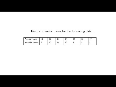 How to obtain Arithmetic mean for Discrete data series ? - Arithmetic Mean - Statistics - YouTube