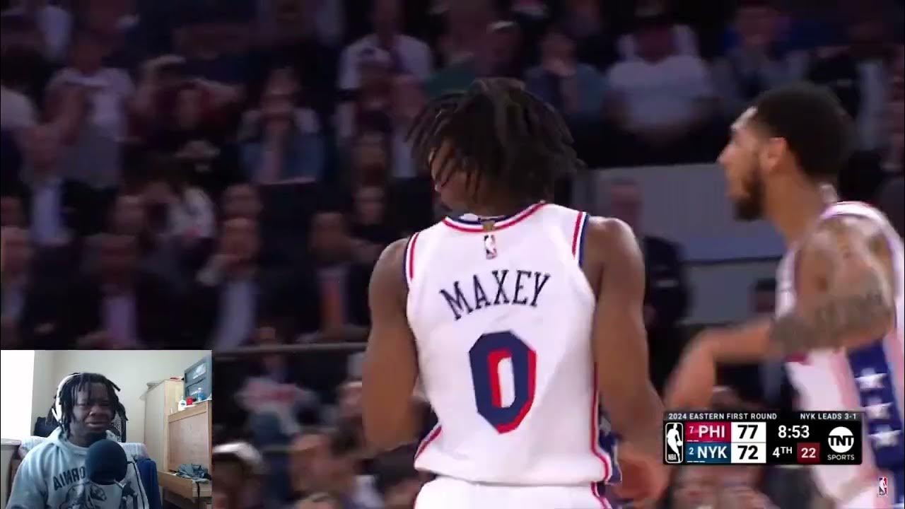 MAXEY DROPPED 40!! #7 76ERS at #2 KNICKS | FULL GAME 5 HIGHLIGHTS (reaction) - YouTube