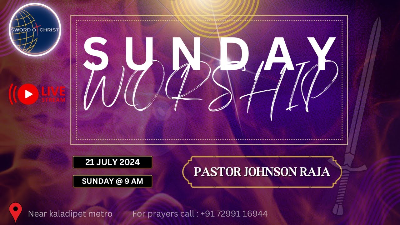 Sunday Blessings! 🕊️II Pastor Johnson Raja || 2nd Service || 21 July ...