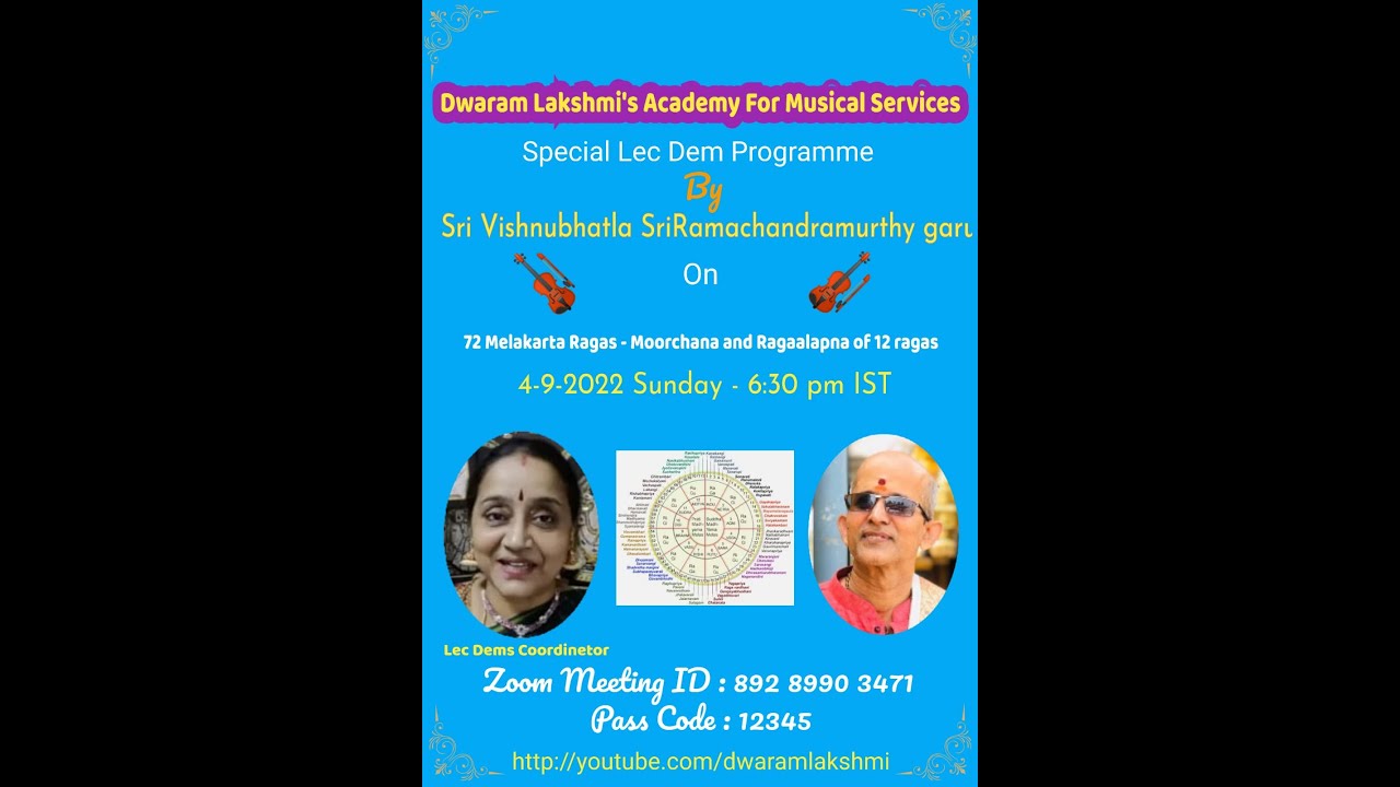 72 Melakarta ragas -Moorchana & 12 ragas raga Alapana 1 min - YouTube