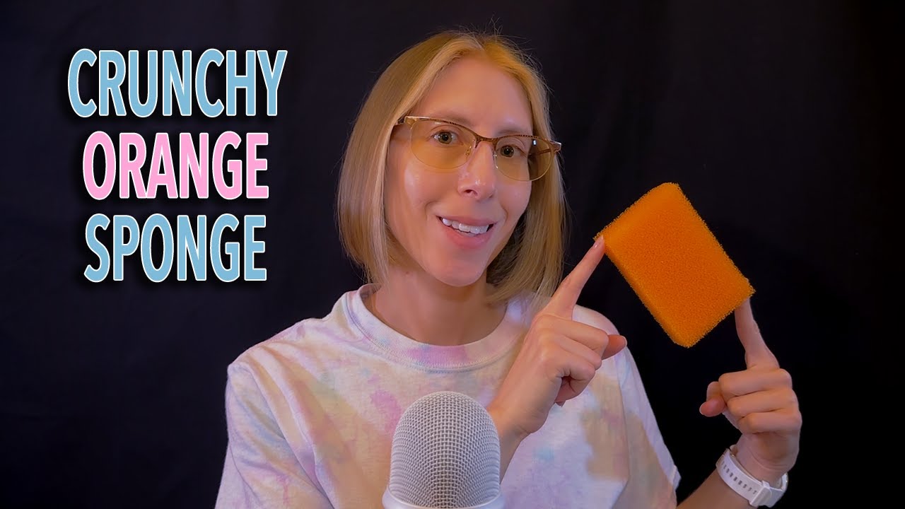 ASMR | Crunchy Sponge - scratching, brushing, squishing - YouTube