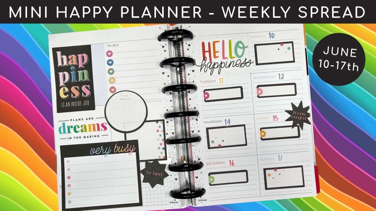 Plan with Me - Hello Happiness Mini Dashboard | Happy Planner - YouTube