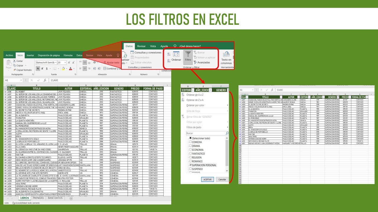 LOS FILTROS EN EXCEL - YouTube