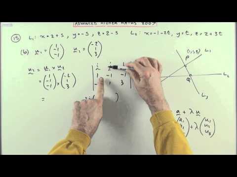 2007 SQA Advanced Higher Maths no.15 3D vectors - YouTube