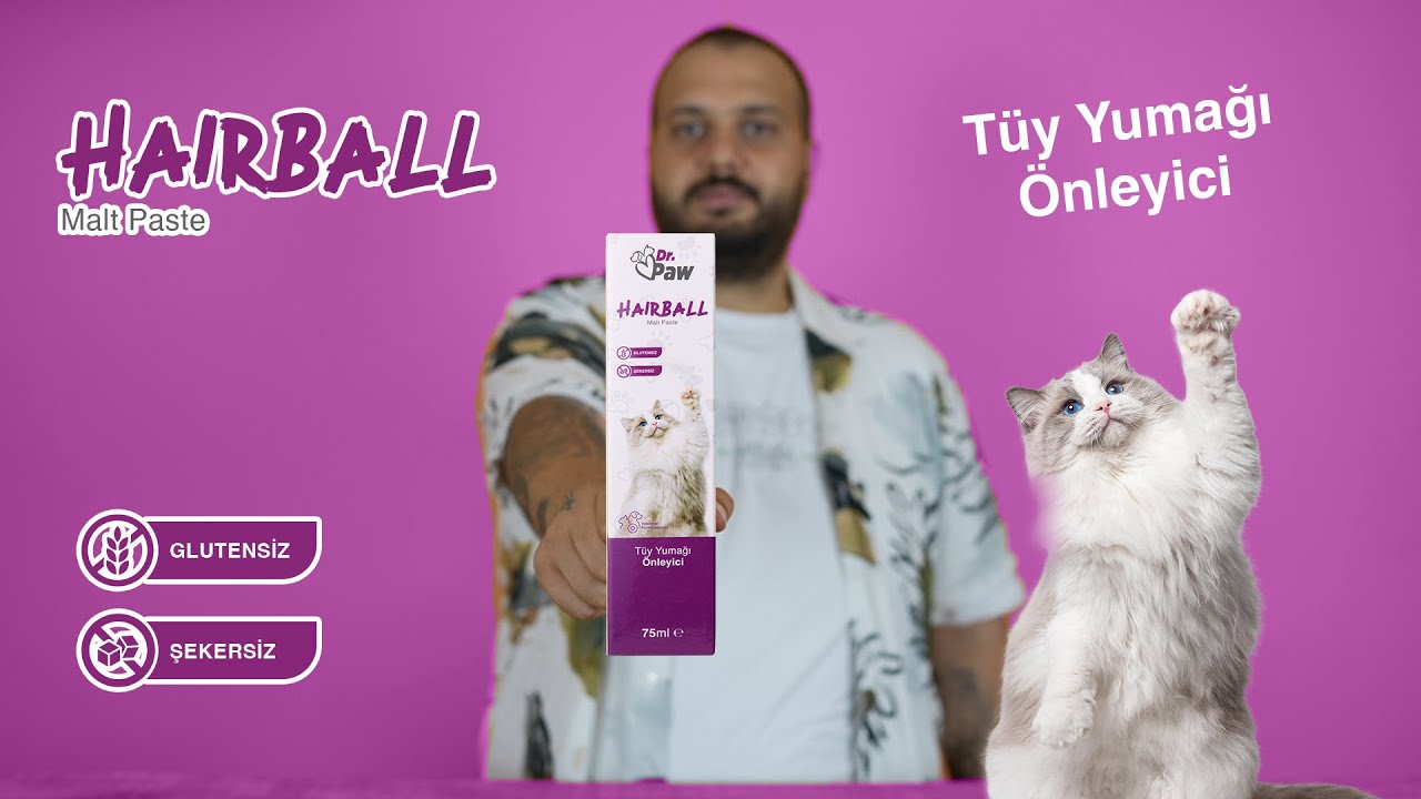 Dr. Paw Hairball Malt Paste ile Kedinizin Tüy Sorununa Son! - YouTube