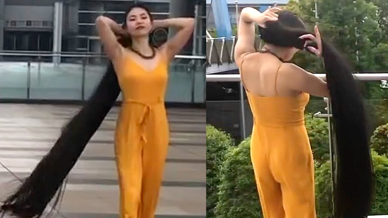 Walking Outdoor With Floor Length Hair (preview) - YouTube