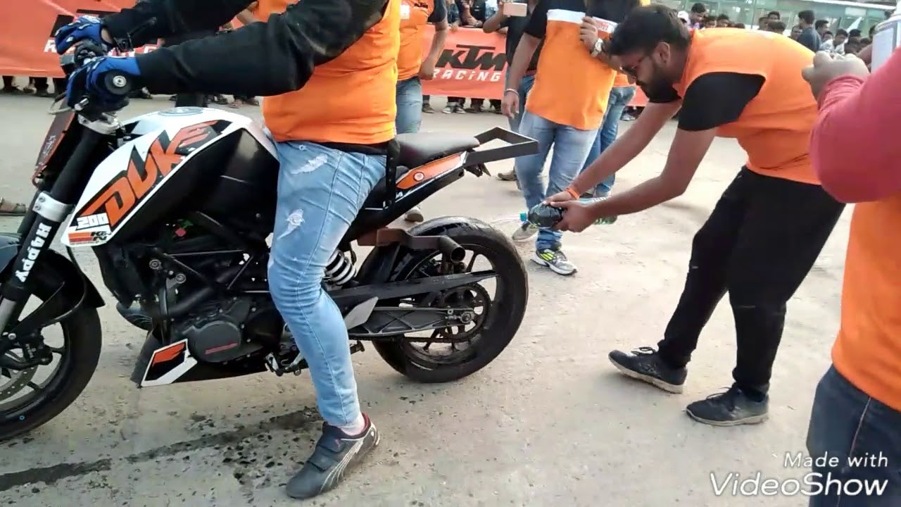 Fire burnout... KTM stunt show.. 2018...Malda - YouTube