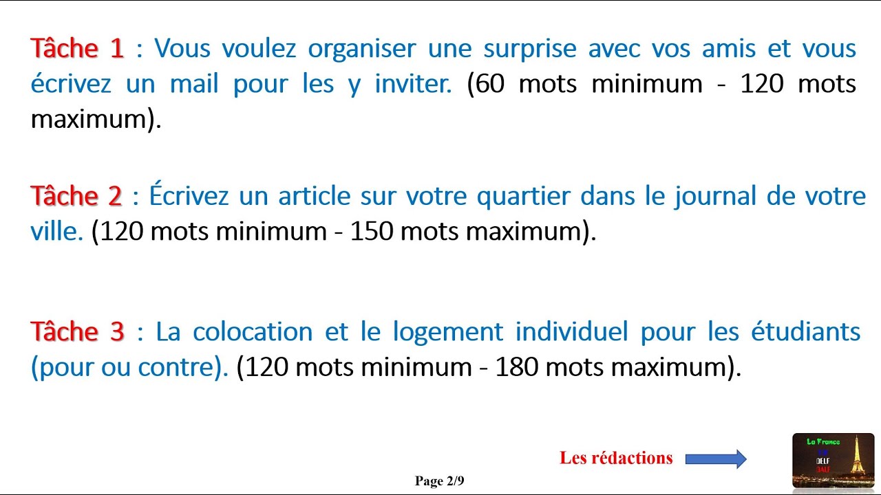 TCF *** L’Expression Écrite avec l'exemple et les rédactions corrigées ...