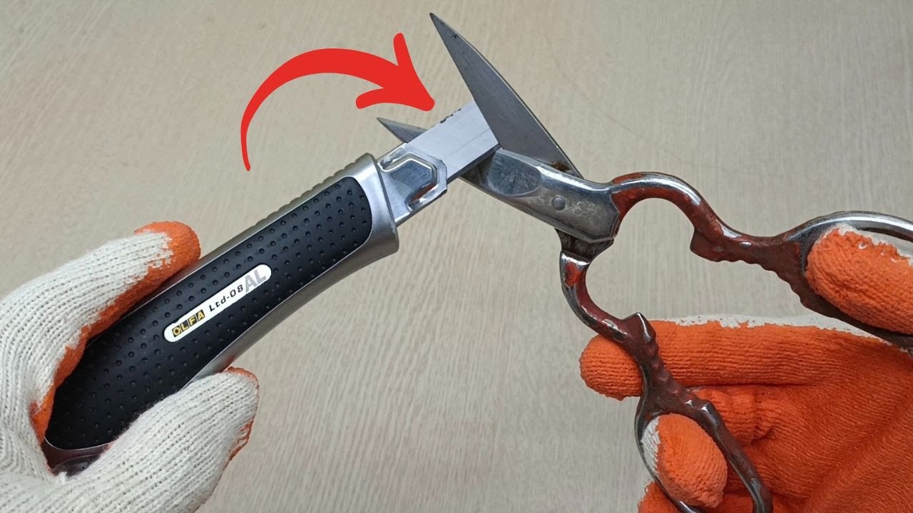 Easy way to sharpen Scissors to Razor sharpness ! Great idea | Creation ...