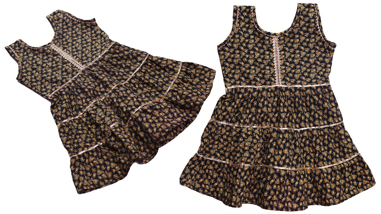 Layer Frill Baby Frock Cutting And Stitching | Lace Designer Layer Baby ...