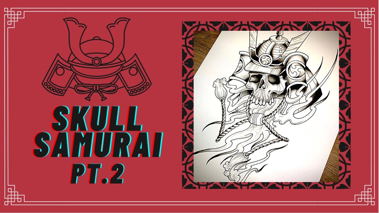 How to draw a skull Samurai (part 2) - YouTube