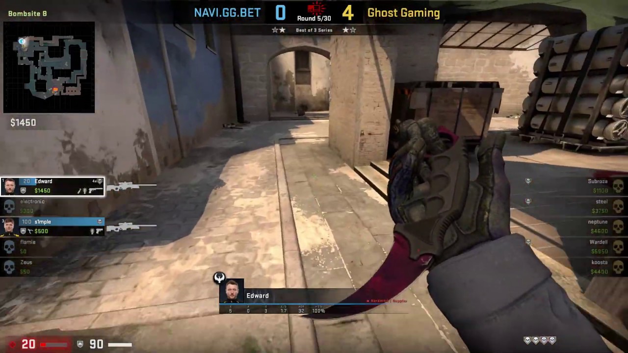 CS:GO POV Demo Na'Vi Edward (21/14) vs Ghost (de_mirage) - YouTube