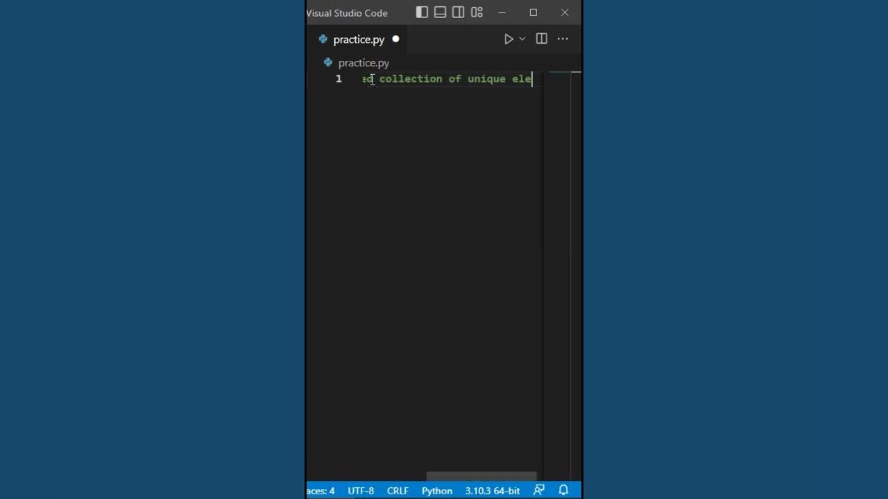 Sets Are Unordered Collection Python Coding Python3 Pythoncode Code Youtube