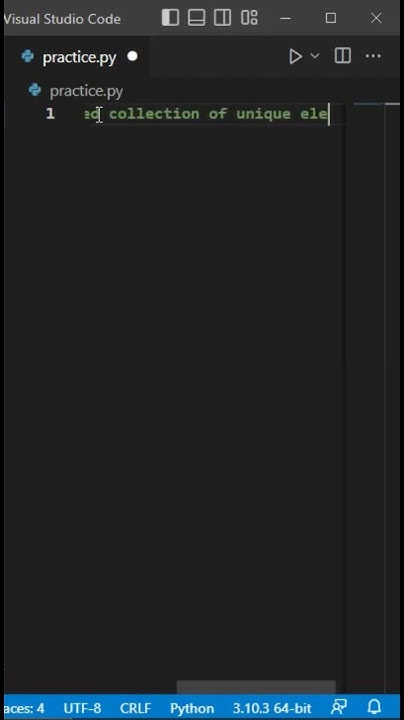 Sets Are Unordered Collection Python Coding Python3 Pythoncode Code Youtube
