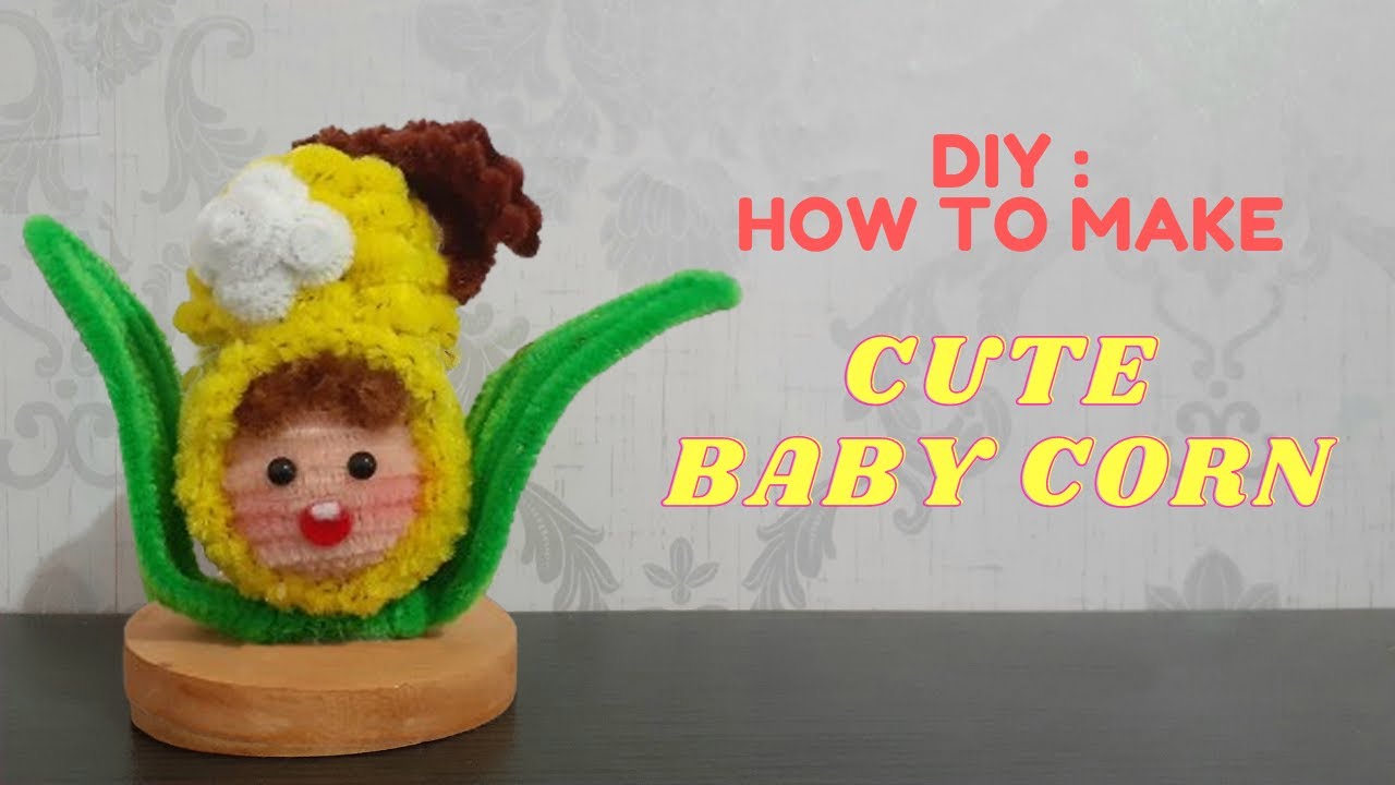 DIY : How to make a cute baby corn doll with pipe cleaner - YouTube