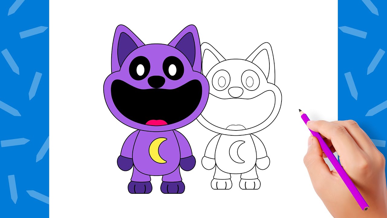 Cat Nap Smile Critters Drawing Tutorial Poppy Playtime🖌️ - YouTube