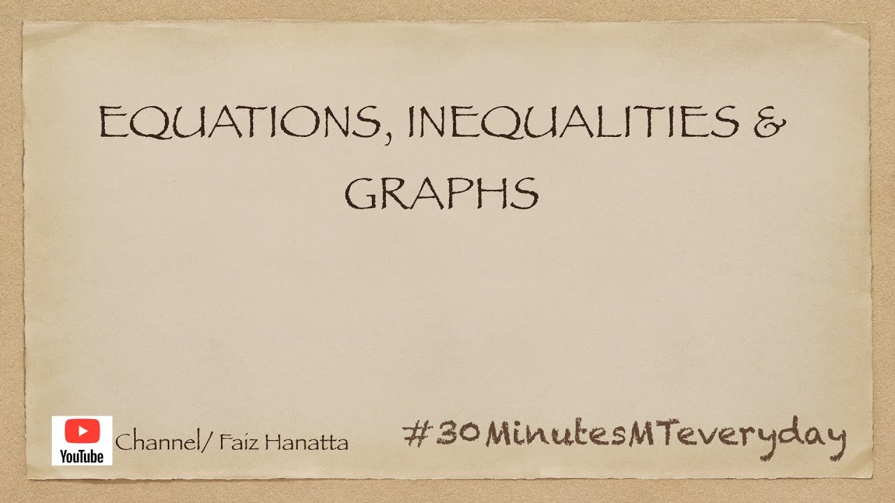 EQUATIONS, INEQUALITIES & GRAPHS - SOLVING MODULUS INEQUALITIES. - YouTube