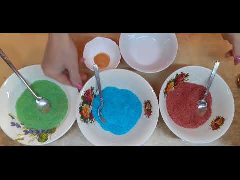 Посыпка своими руками. Цветной сахар. Просто, дёшево, красиво! - YouTube