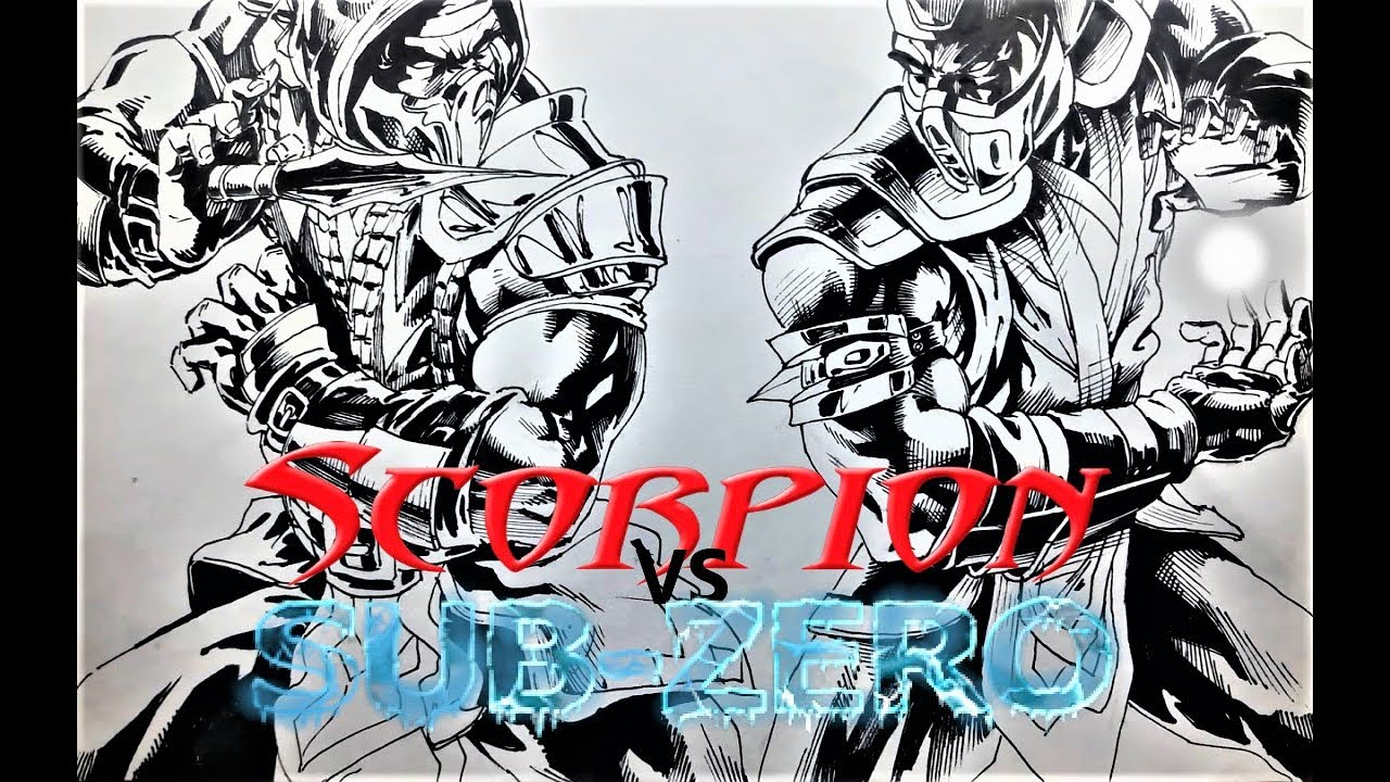 Scorpion Vs Sub Zero ( Time lapse drawing ) - YouTube