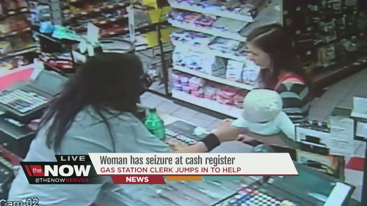 Woman has seizure at cash register - YouTube