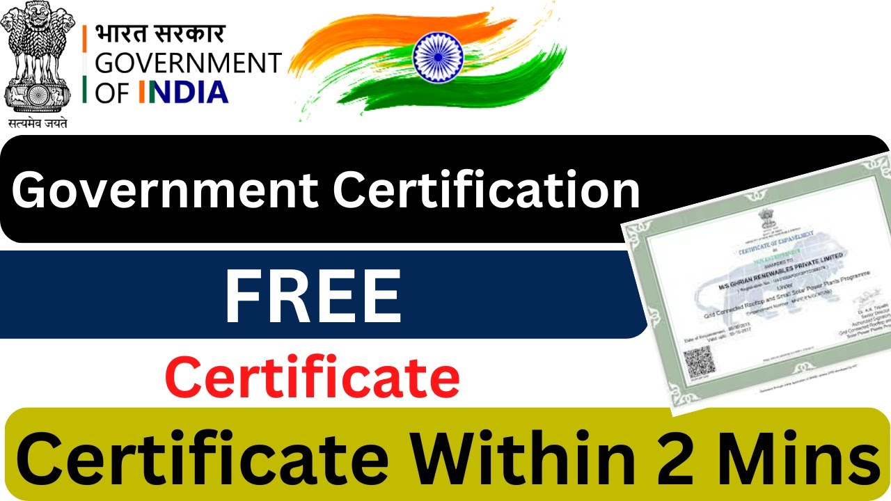Government Certification | Free Govt. Certificate | Free Certificate ...